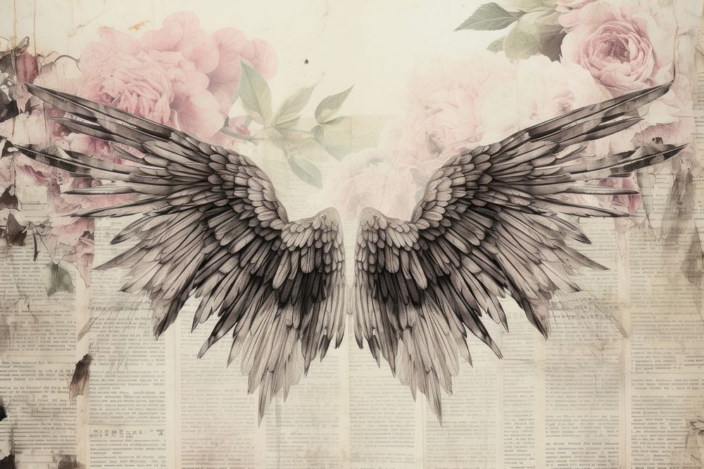 Angel wings border drawing sketch | Premium Photo Illustration - rawpixel