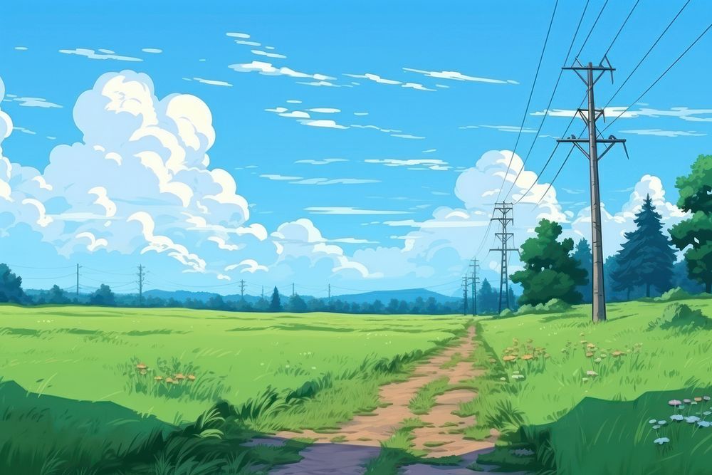 Countryside landscape outdoors nature. | Premium Photo Illustration ...