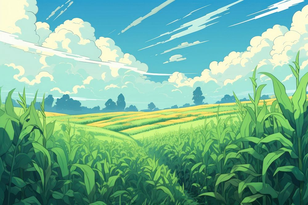 Corn field landscape agriculture outdoors | Free Photo Illustration ...