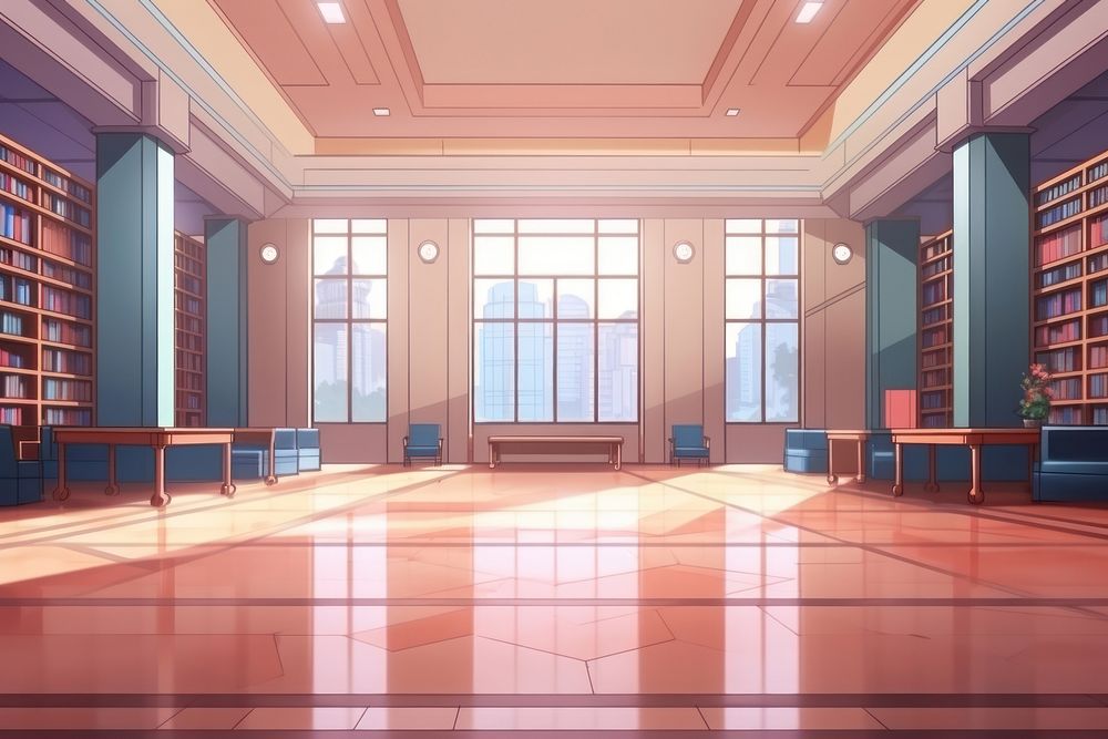 Illustration empty library room architecture | Premium Photo ...