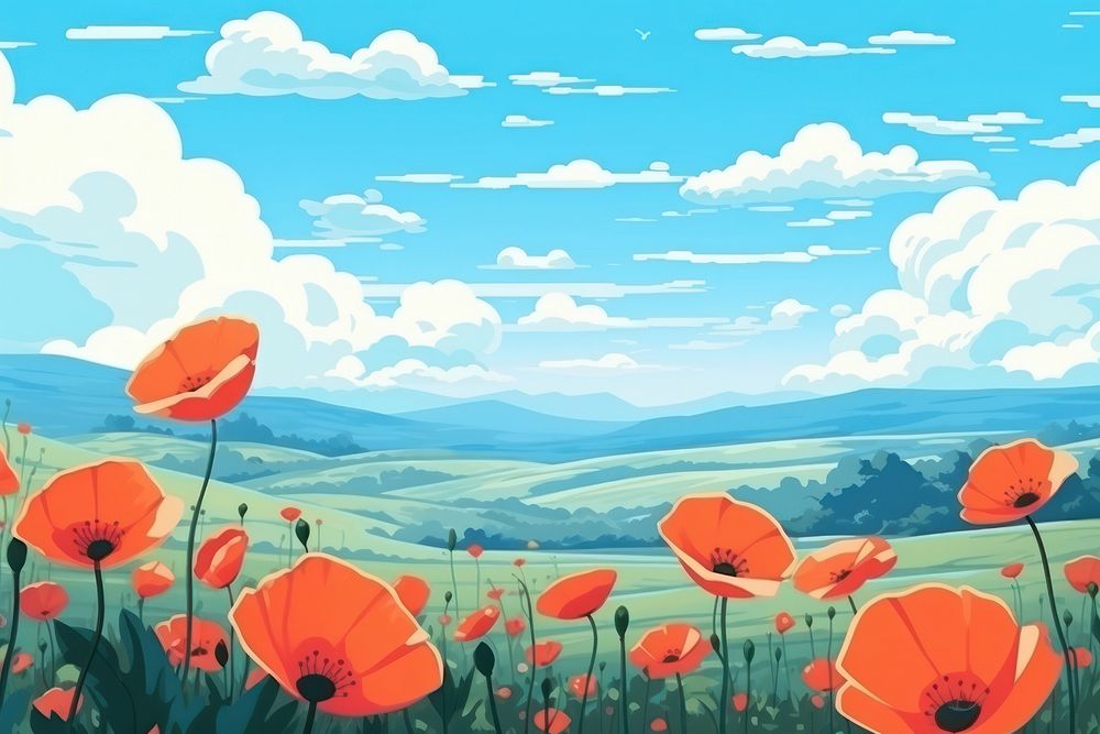 Poppy landscape poppy outdoors | Free Photo Illustration - rawpixel