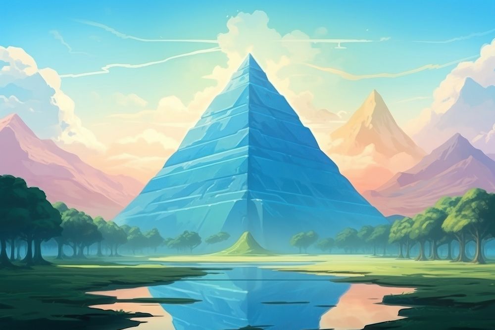 Pyramid landscape pyramid architecture. | Premium Photo Illustration ...