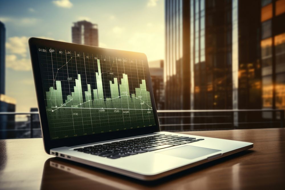 Laptop graph computer chart architecture. | Free Photo - rawpixel