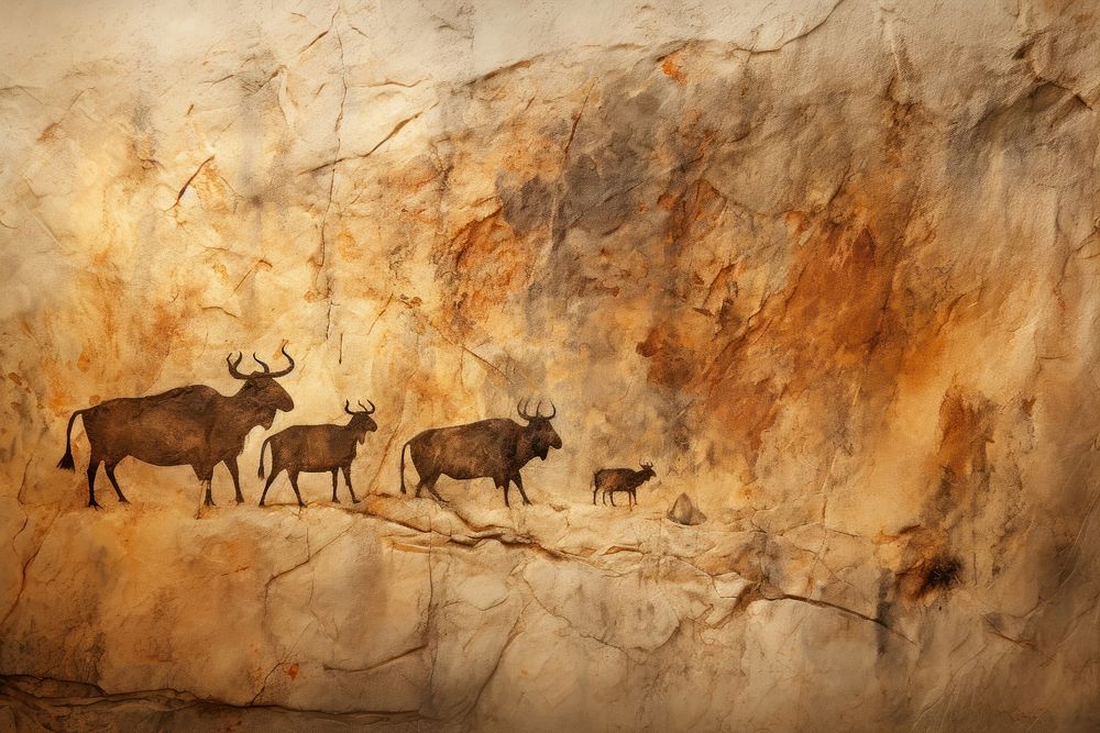 Paleolithic cave art painting style | Premium Photo - rawpixel
