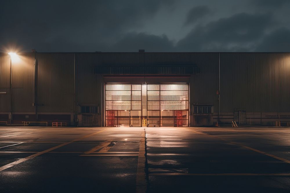 Warehouse gate architecture building hangar. | Free Photo - rawpixel