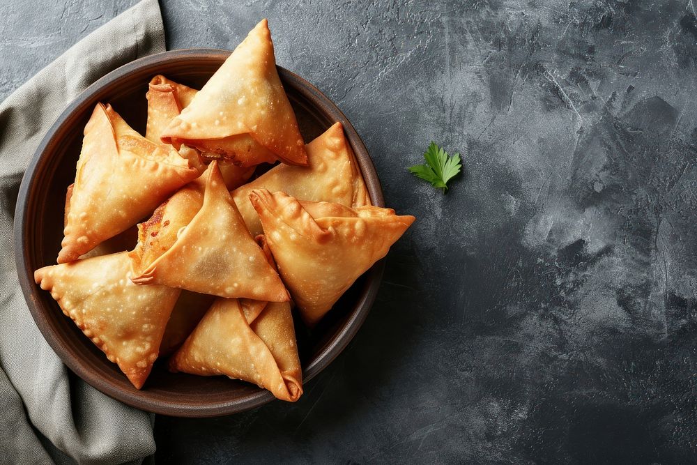 Photo samosa plate food appetizer. | Free Photo - rawpixel