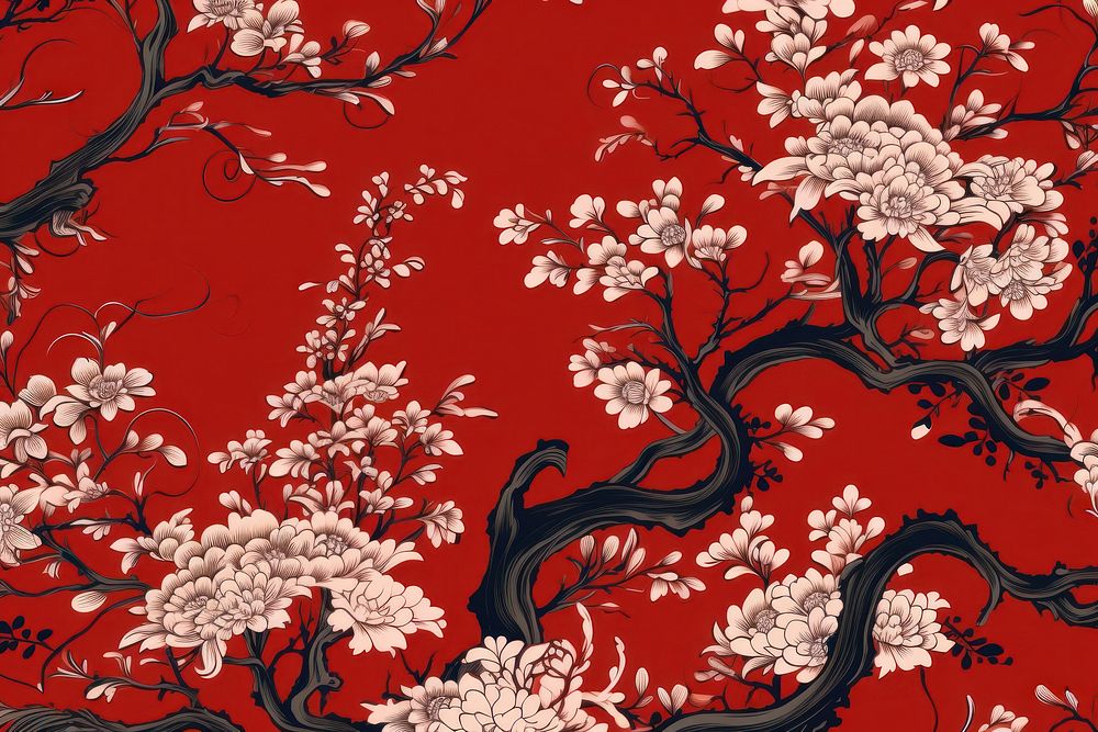 Traditional chinese pattern wallpaper plant | Premium Photo ...