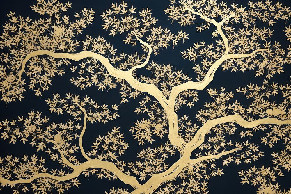 Traditional japanese pattern wallpaper tree | Premium Photo ...