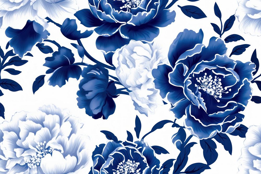 Tile pattern peony patern backgrounds | Free Photo Illustration - rawpixel