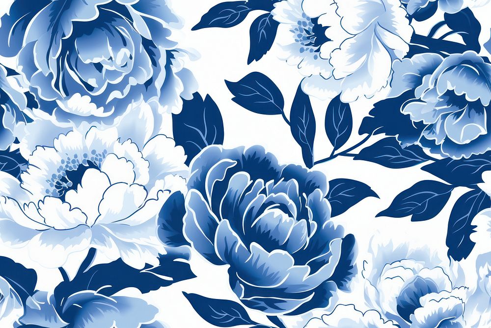 Tile pattern peony patern backgrounds | Free Photo Illustration - rawpixel