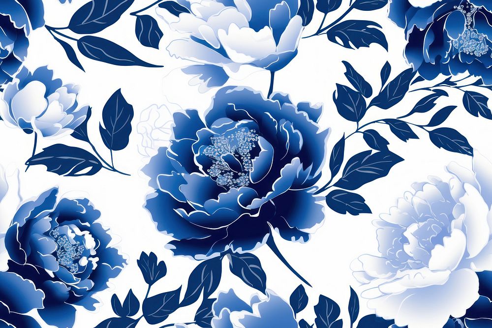 Tile pattern peony patern backgrounds | Free Photo Illustration - rawpixel