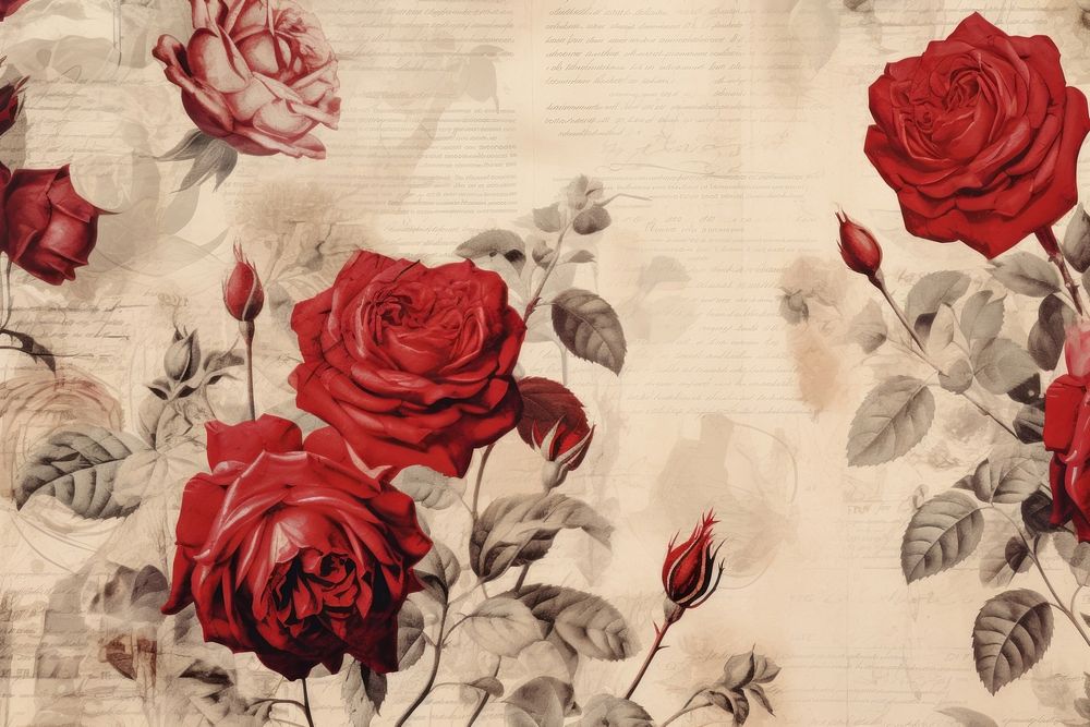 Red roses backgrounds pattern flower. | Premium Photo Illustration ...