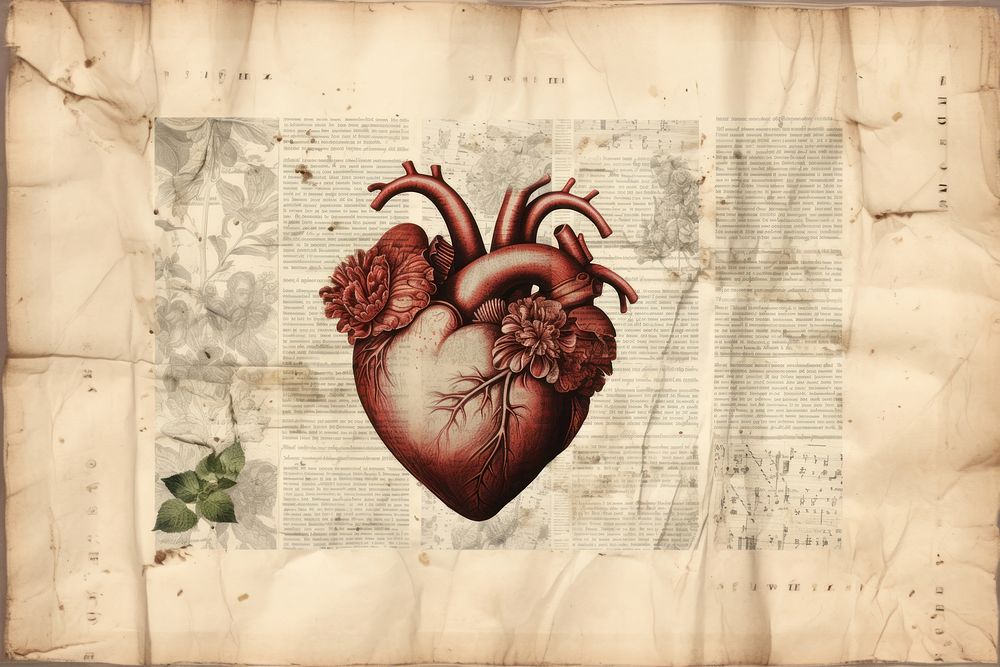 Vintage heart paper creativity pattern. | Premium Photo Illustration ...