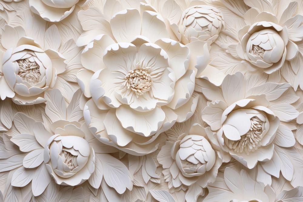 Peony bas relief pattern art | Premium Photo Illustration - rawpixel