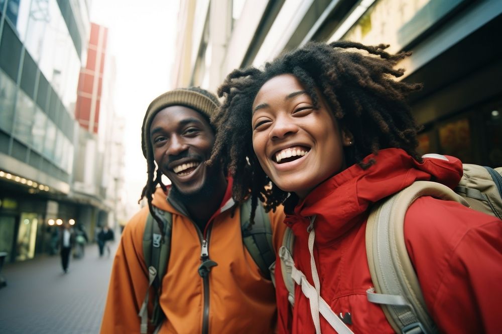 Two African people Backpackers tokyo | Free Photo - rawpixel