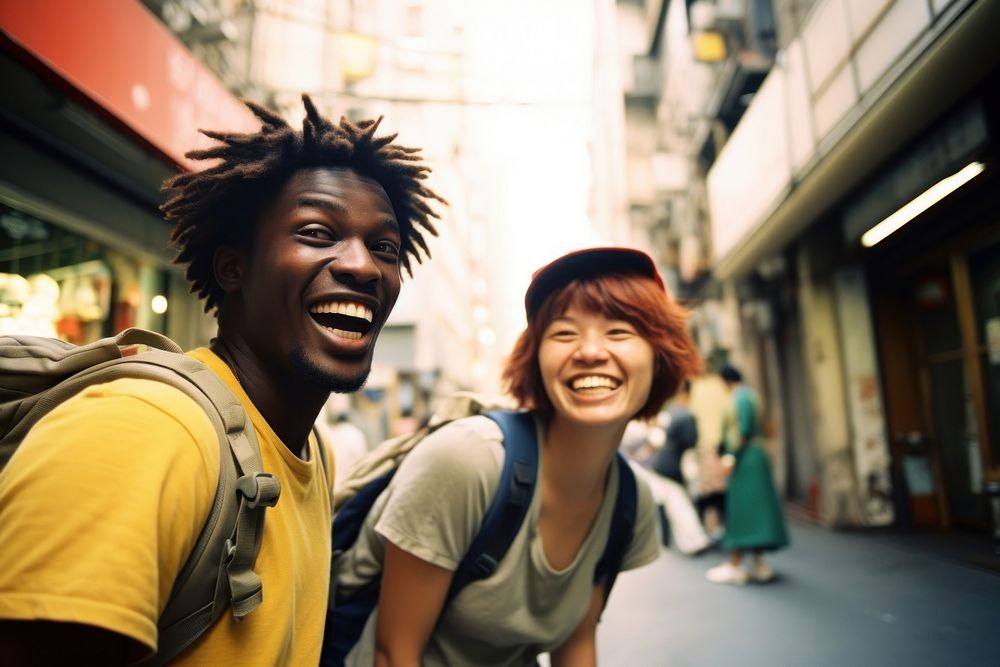 Two African people Backpackers tokyo | Premium Photo - rawpixel