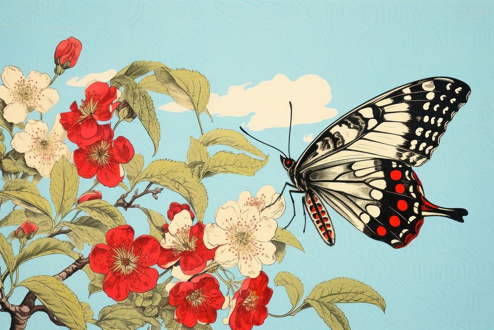 Butterfly flower pattern animal. | Free Photo Illustration - rawpixel