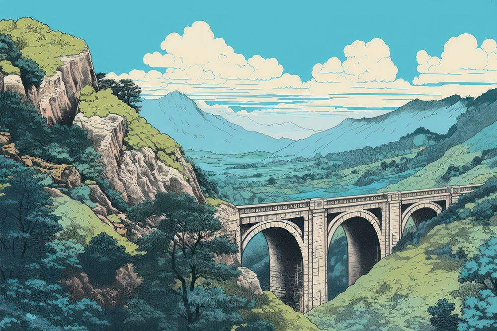 Bridge architecture aqueduct outdoors. | Free Photo Illustration - rawpixel