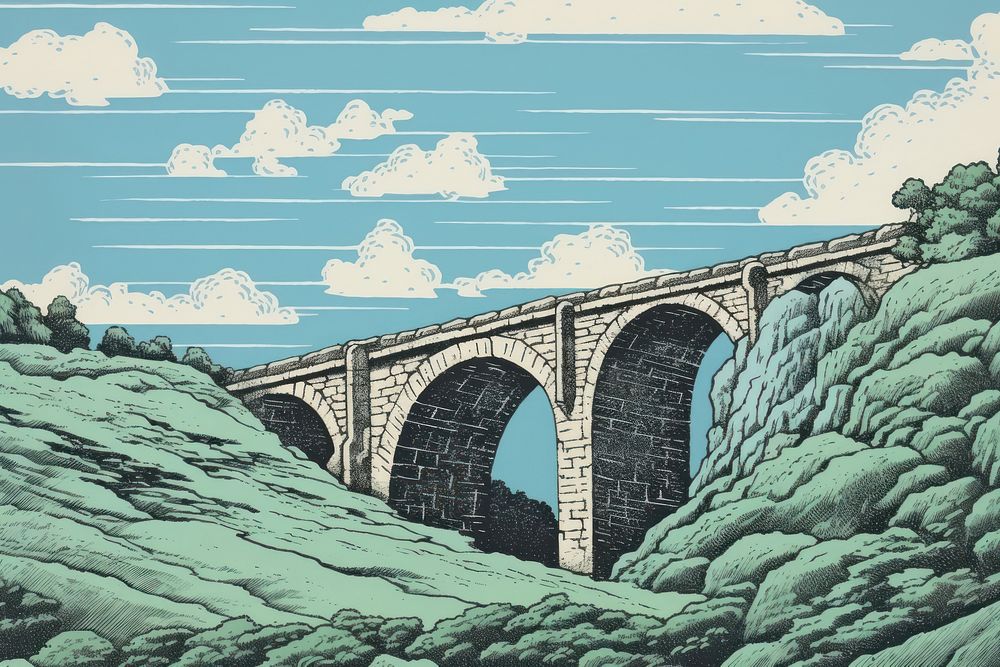 Bridge architecture aqueduct outdoors. | Free Photo Illustration - rawpixel