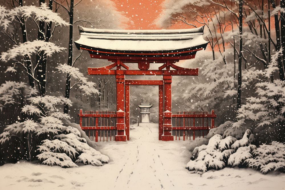 Snow gate architecture building. | Free Photo Illustration - rawpixel