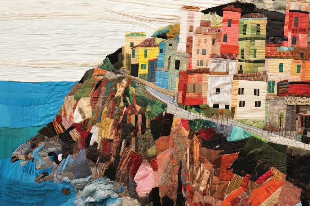 Painting mural quilt land. | Free Photo - rawpixel