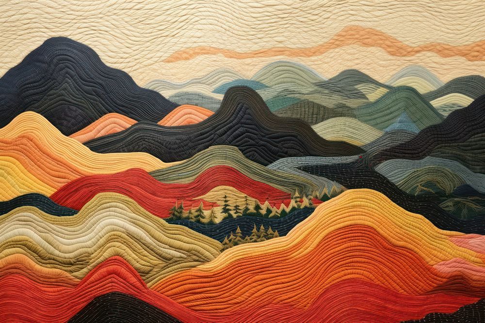 Japanese pattern landscape painting textile. | Free Photo - rawpixel