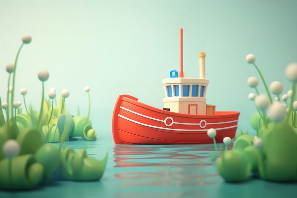 Cute fishing boat fantasy background | Premium Photo Illustration ...