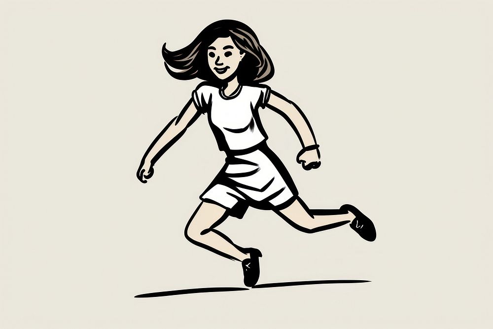 Drawing girl jumping cartoon sketch | Premium Photo Illustration - rawpixel