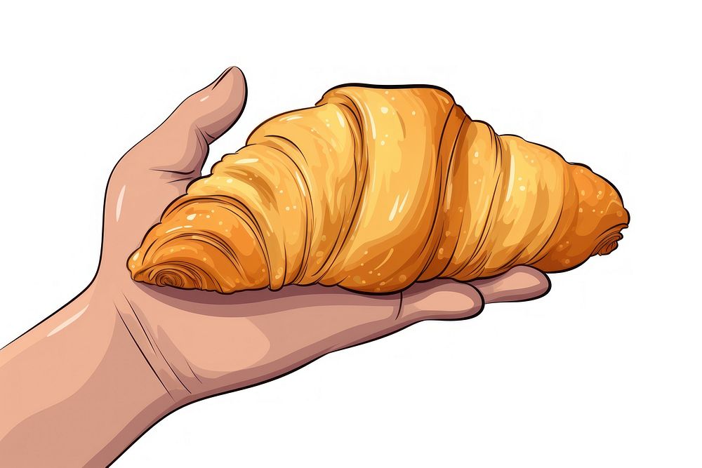Human hand holding croissant food | Premium Photo Illustration - rawpixel