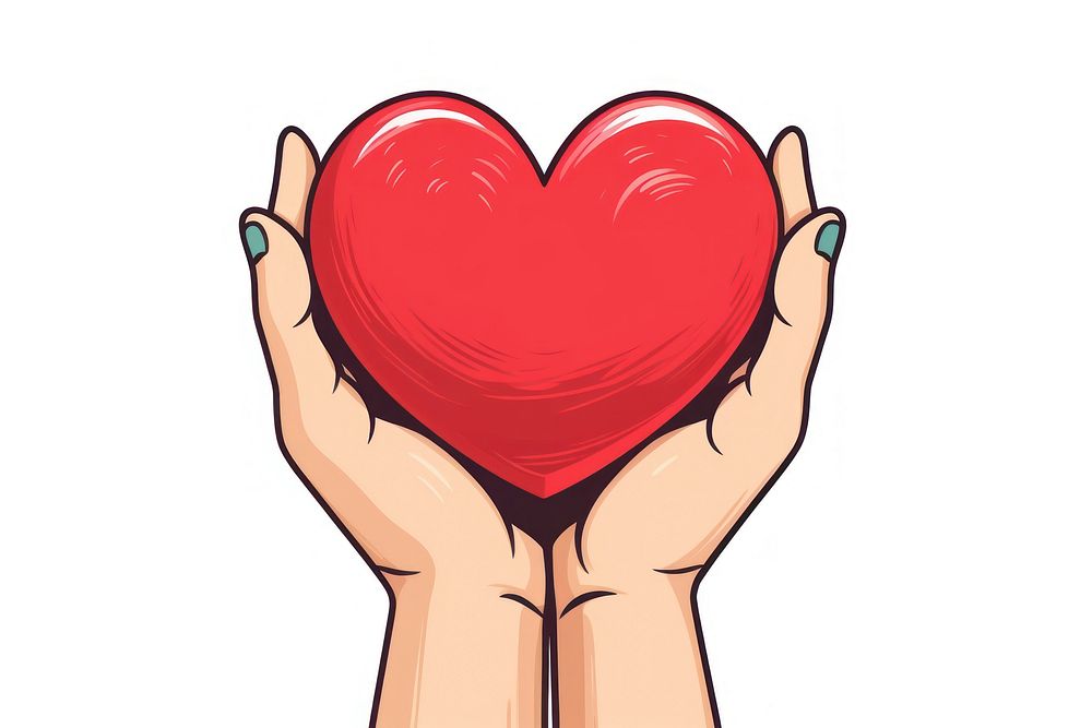 Human hand holding heart cartoon | Premium Photo Illustration - rawpixel