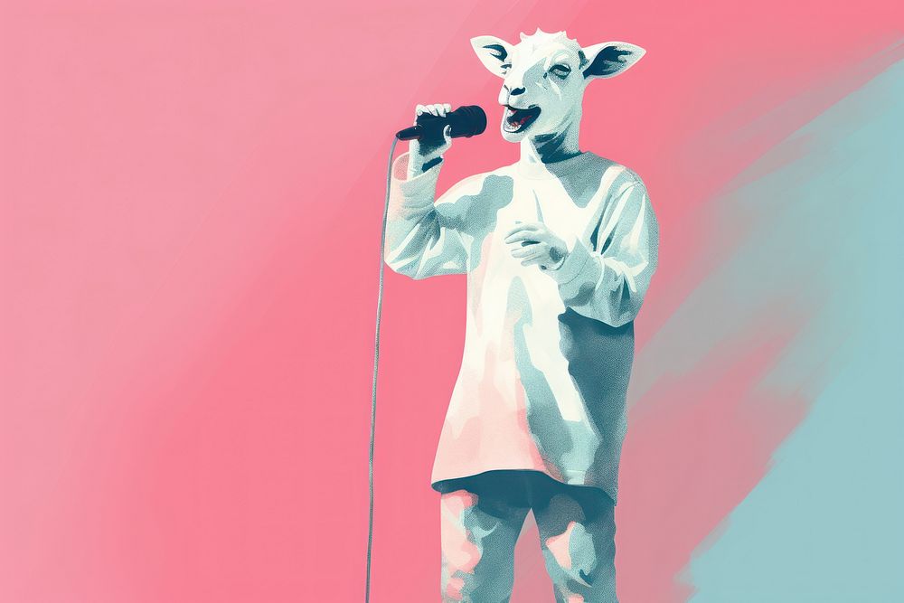 Goat rapper singing microphone adult | Free Photo Illustration - rawpixel