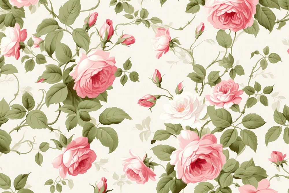 Vintage roses pattern backgrounds flower. | Premium Photo - rawpixel