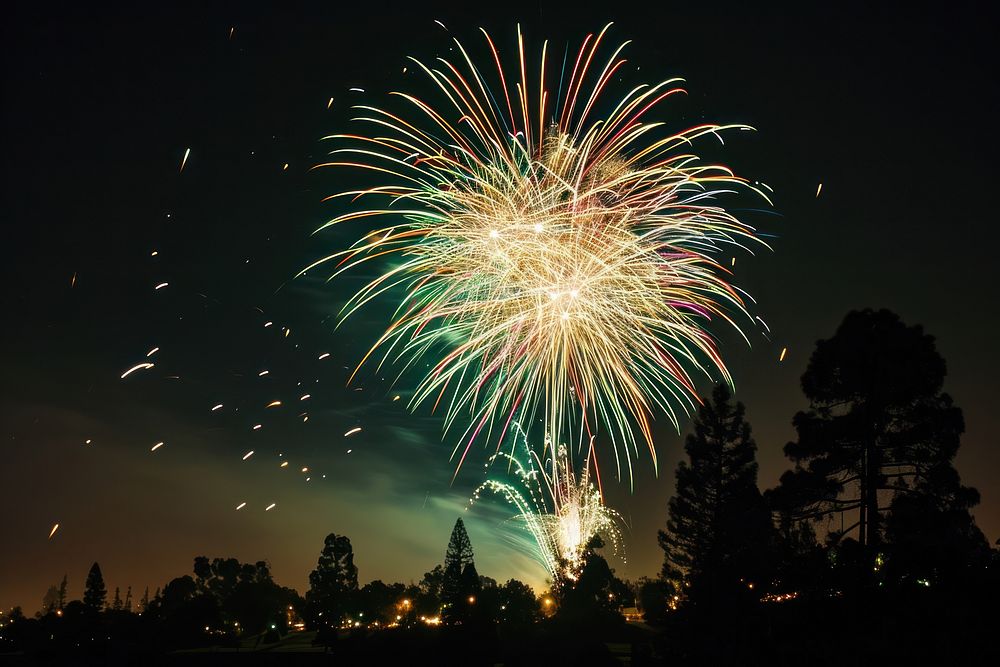 Fireworks outdoors nature night. AI | Premium Photo - rawpixel
