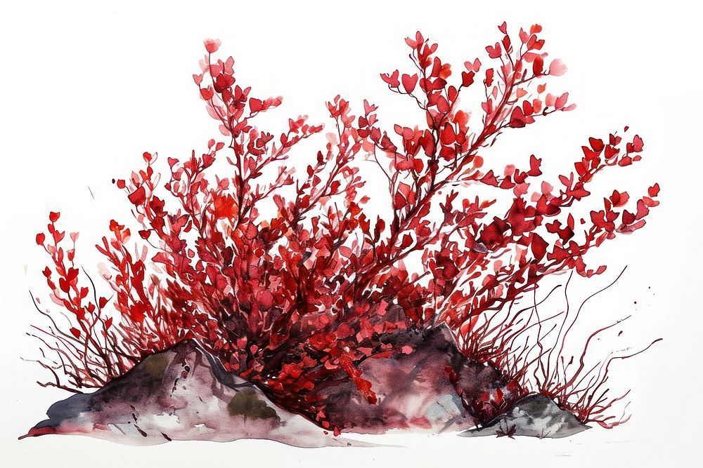 Red algae painting plant red. | Free Photo - rawpixel