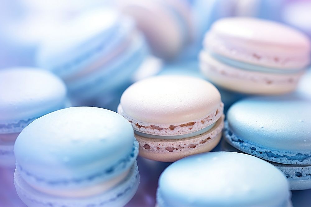 Aesthetic blue Macarons macarons food | Free Photo - rawpixel