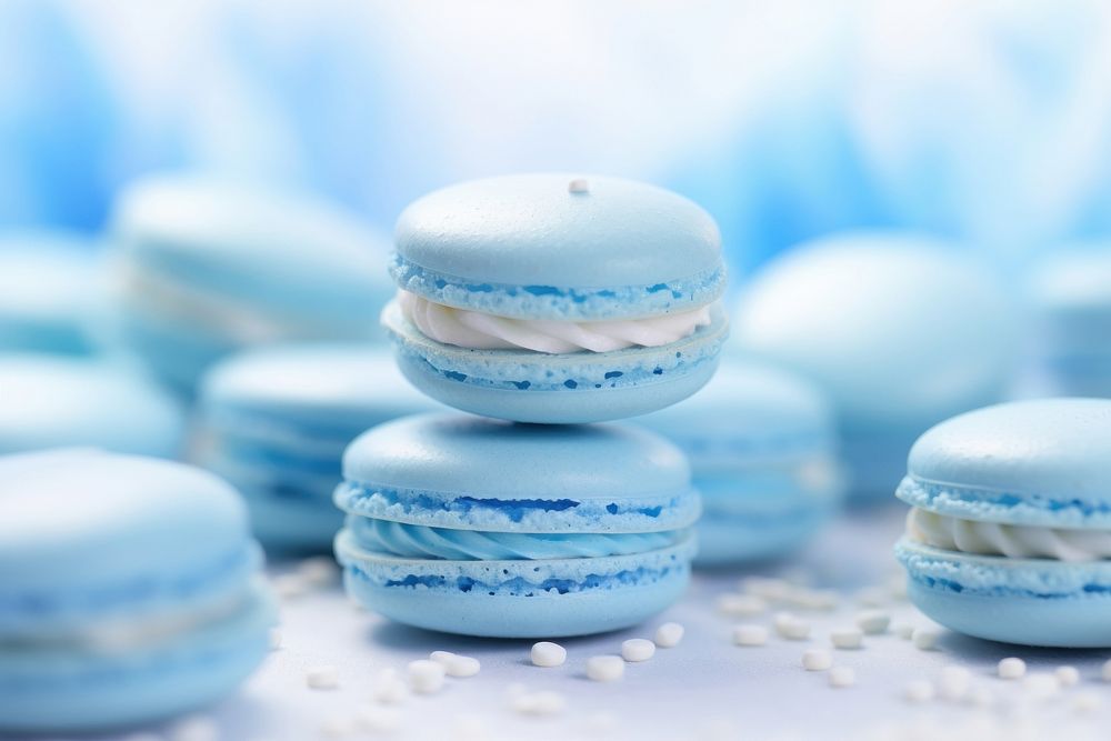 Aesthetic blue Macarons macarons food | Free Photo - rawpixel