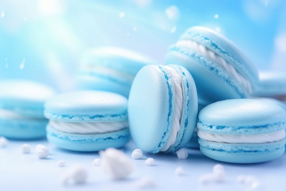 Aesthetic blue Macarons macarons food | Premium Photo - rawpixel