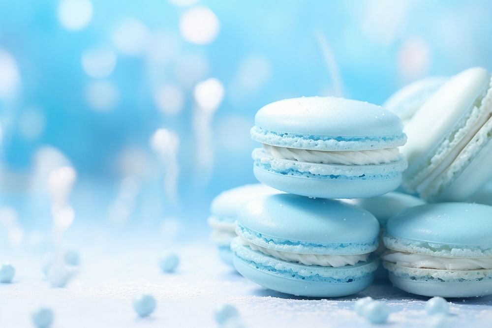 Aesthetic blue Macarons macarons food | Premium Photo - rawpixel
