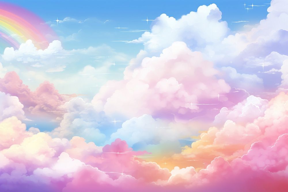 Sky background rainbow cloud backgrounds. | Premium Photo Illustration ...