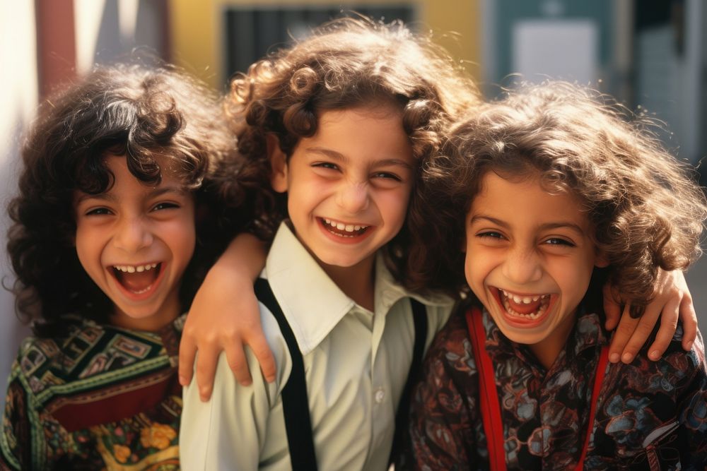 Middle eastern kids laughing portrait | Free Photo - rawpixel
