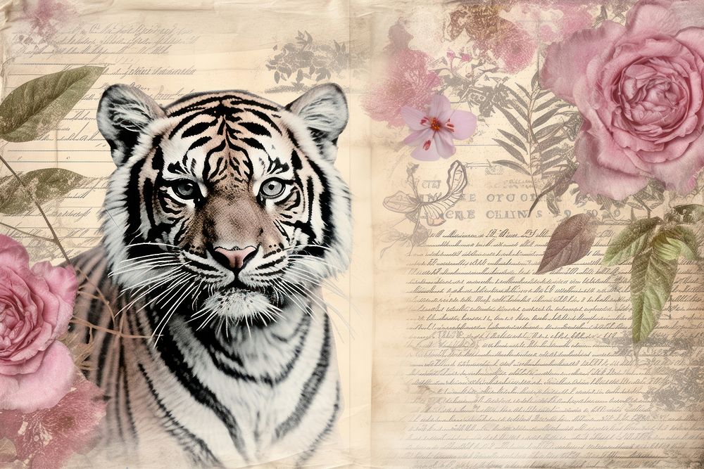 Tiger border wildlife animal mammal. | Free Photo Illustration - rawpixel