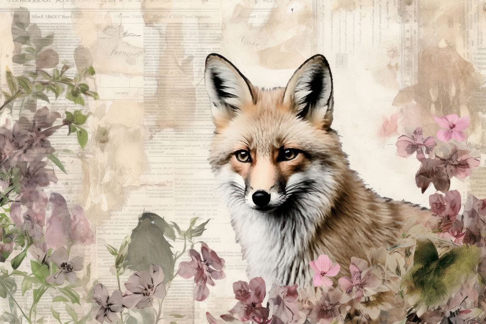 Fox border wildlife animal mammal. | Premium Photo Illustration - rawpixel