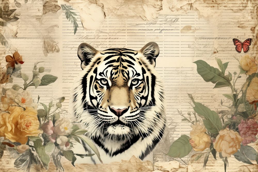 Tiger border wildlife pattern animal. | Premium Photo Illustration ...