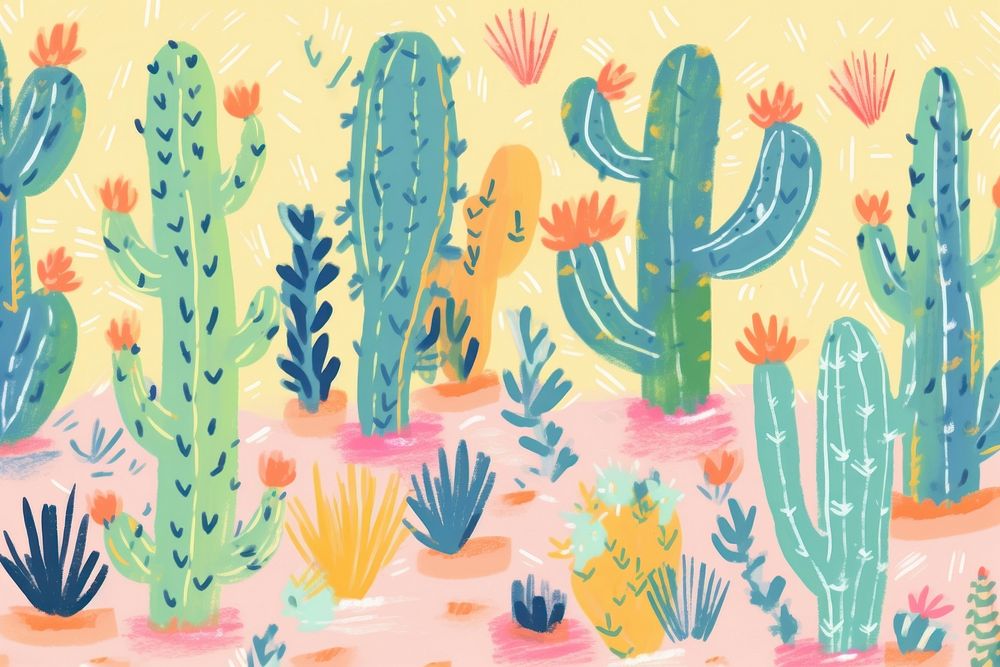 Cactus backgrounds pattern plant. | Free Photo Illustration - rawpixel