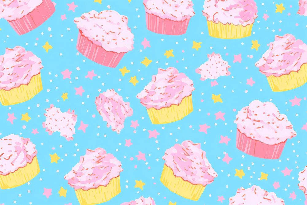 Cupcake backgrounds dessert pattern. AI | Premium Photo Illustration ...
