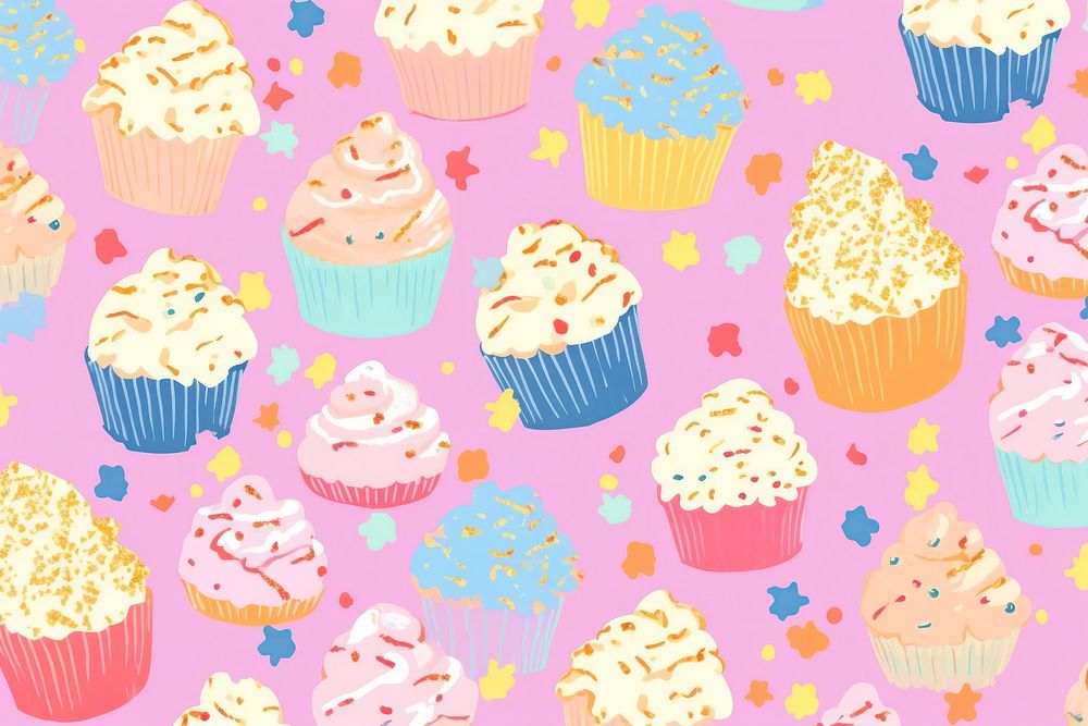 Cupcake backgrounds dessert pattern. AI | Premium Photo Illustration ...