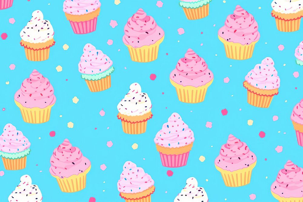 Cupcake backgrounds dessert pattern. AI | Premium Photo Illustration ...