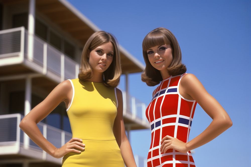 2 girls swimsuits posing photoshoot | Free Photo - rawpixel