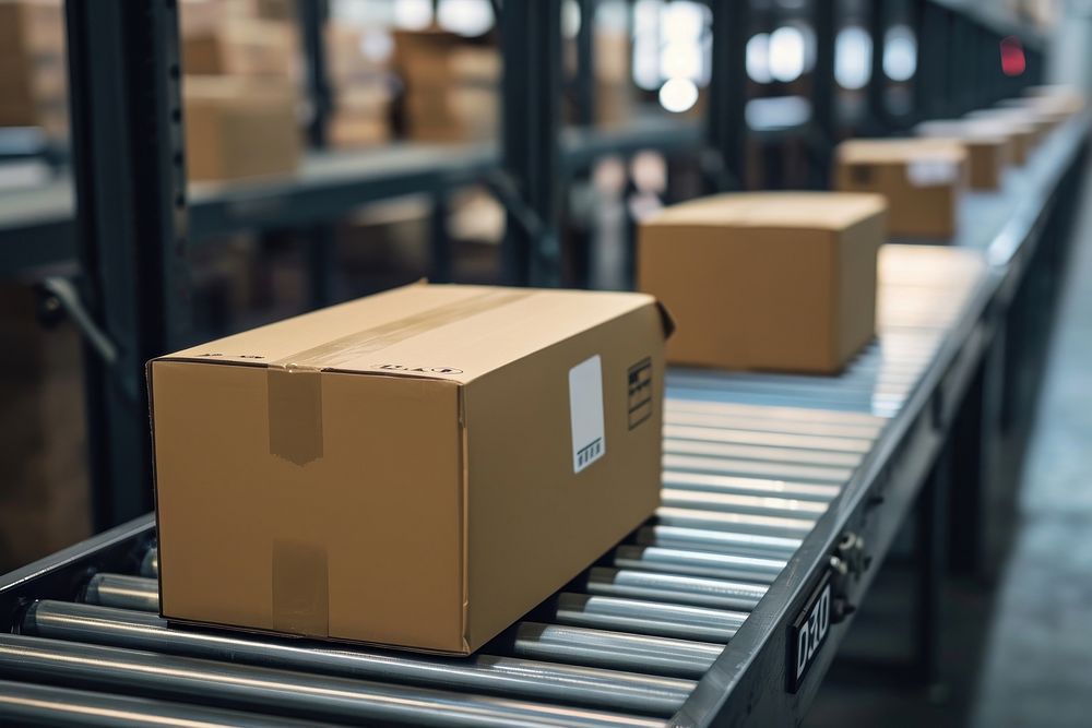 Boxes conveyor belt cardboard carton | Free Photo - rawpixel