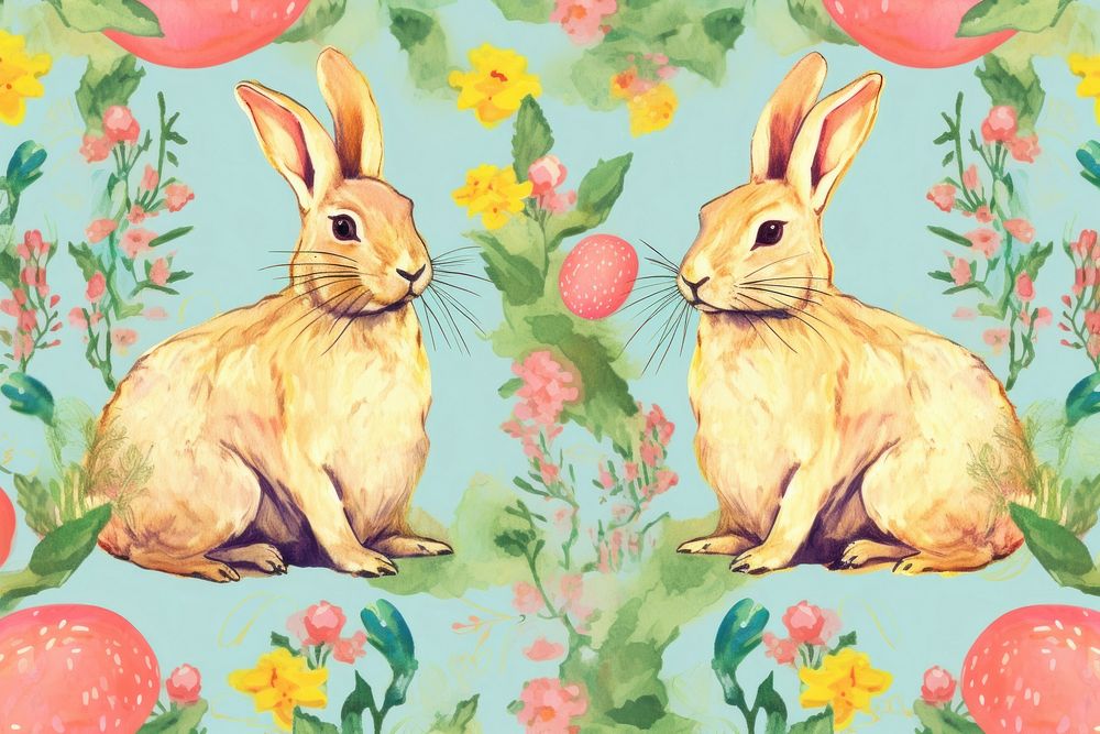 Rabbit backgrounds pattern animal. AI | Premium Photo Illustration ...